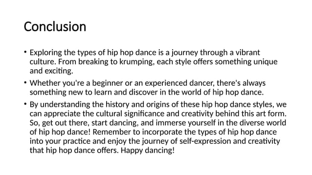 Exploring the Types of Hip Hop Dance Styles | PPTX | Hip Hop Music | Music