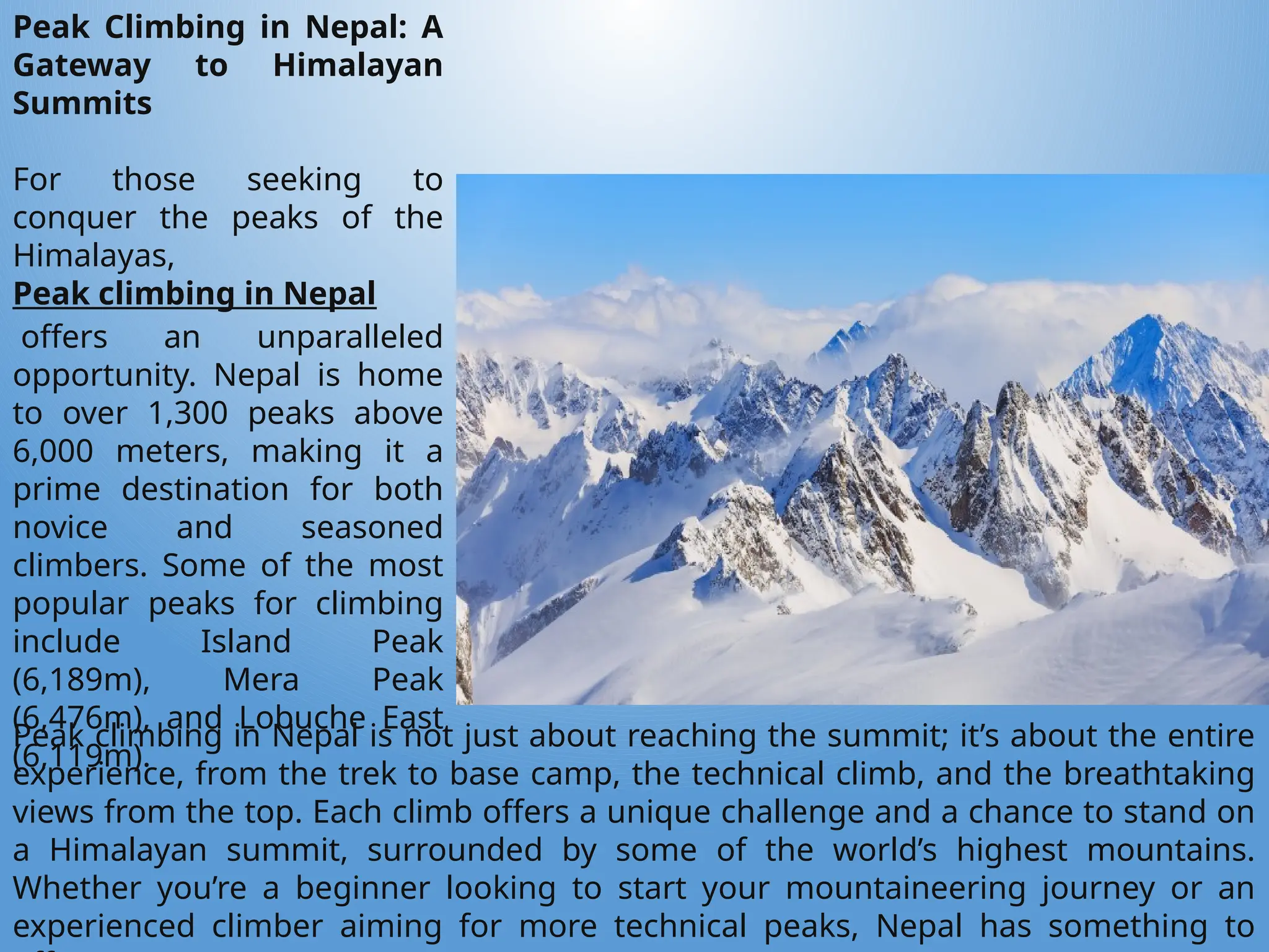 Exploring the Ultimate Himalayan Adventures in Nepal | PPT
