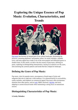 Exploring the Unique Essence of Pop Music Evolution, Characteristics ...