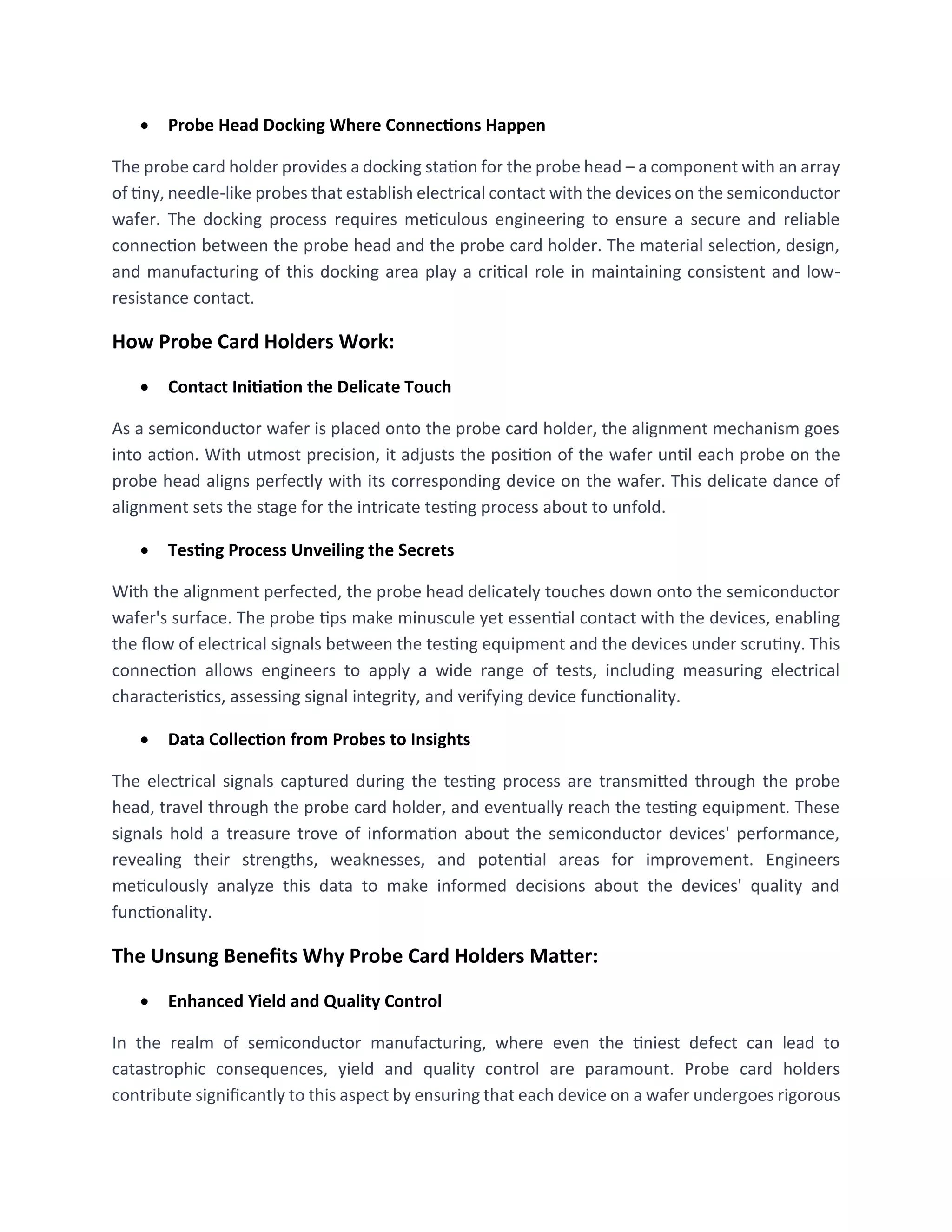 Exploring The Unseen Probe Card Holders Unveiled | PDF