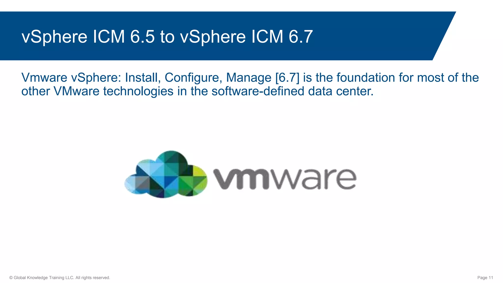 Exploring the Upgrade from VMware vSphere: Install, Configure, Manage 6 5 to 6 7 | PPT