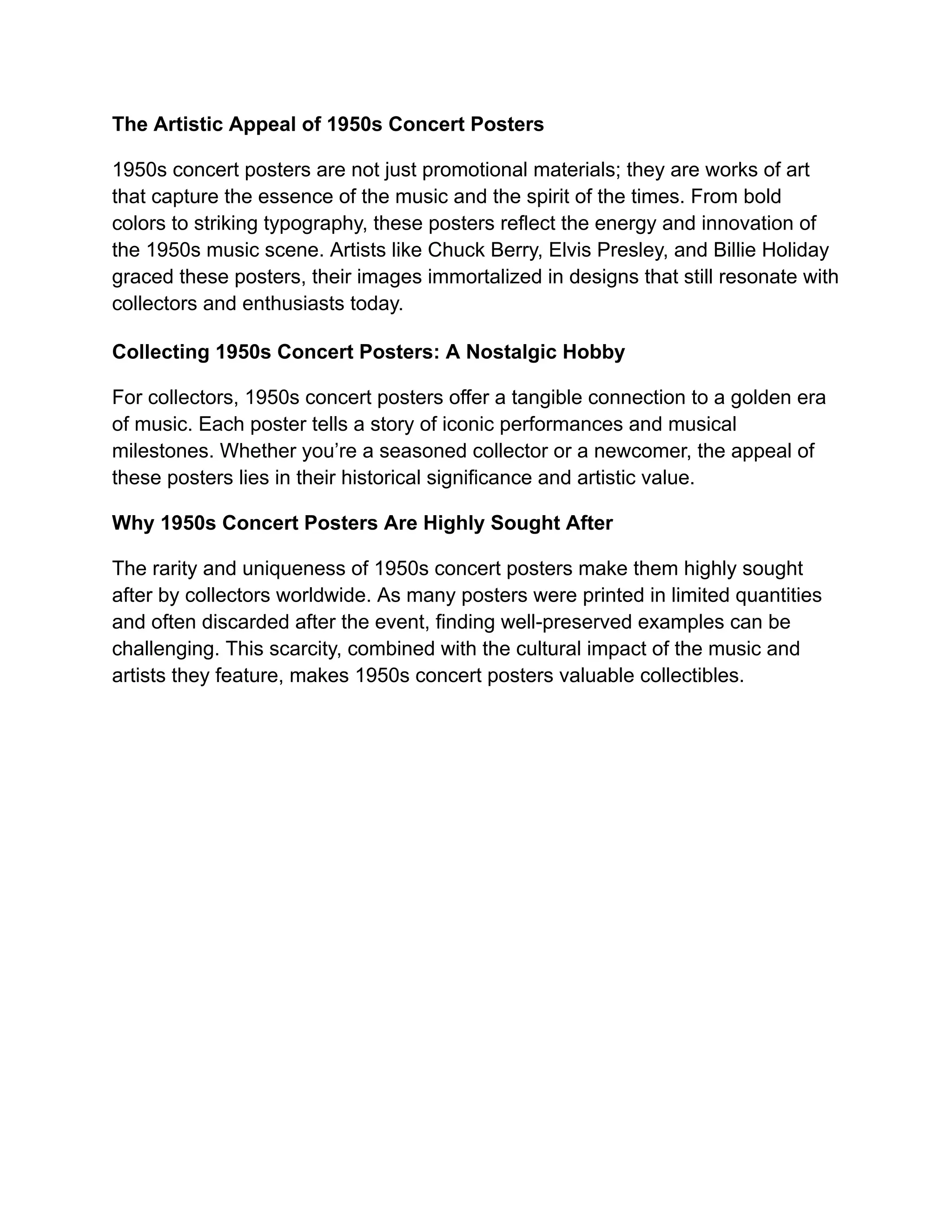 Exploring the Vibrant World of 1950s Concert Posters_ A Nostalgic ...