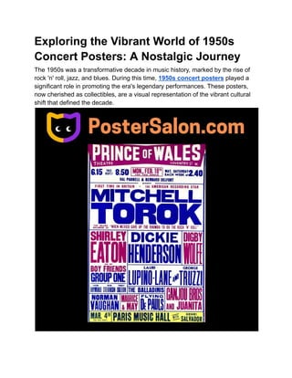 Exploring the Vibrant World of 1950s Concert Posters_ A Nostalgic ...
