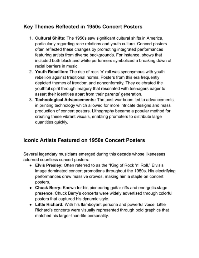 Exploring the Vibrant World of 1950s Concert Posters_ A Nostalgic ...