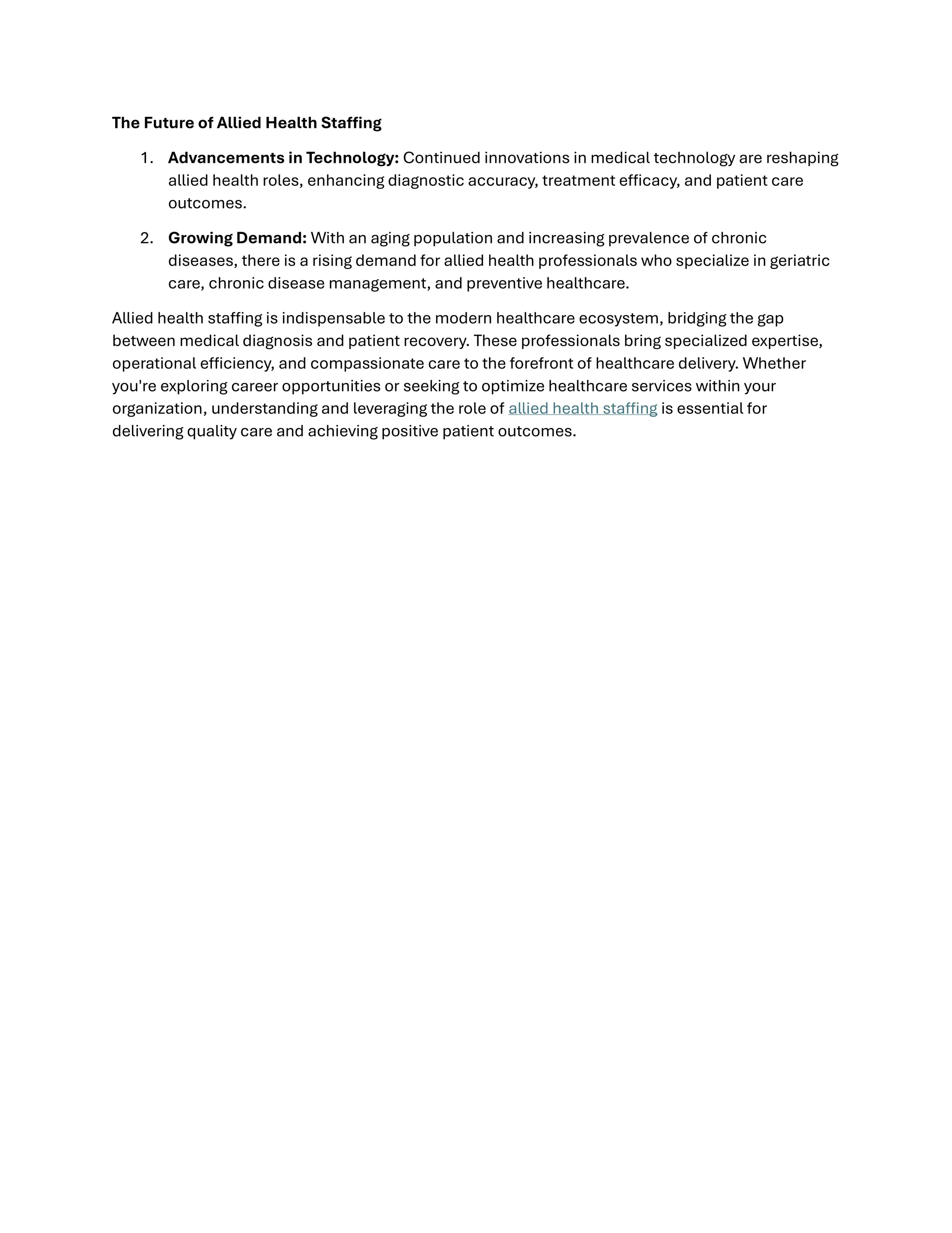 The Essential Role of Allied Health Professionals in Modern Healthcare ...