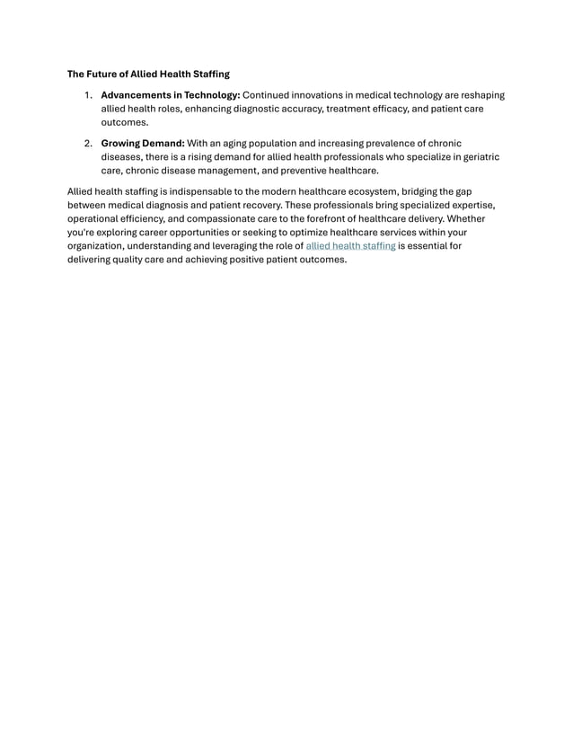 The Essential Role of Allied Health Professionals in Modern Healthcare ...