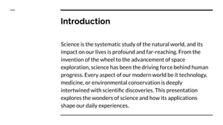 Exploring the Wonders of Science and Its Impact on Our Daily Lives | PDF