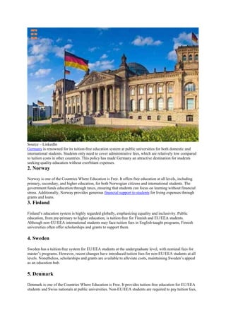 Exploring the World: Countries Where Education is Free | PDF