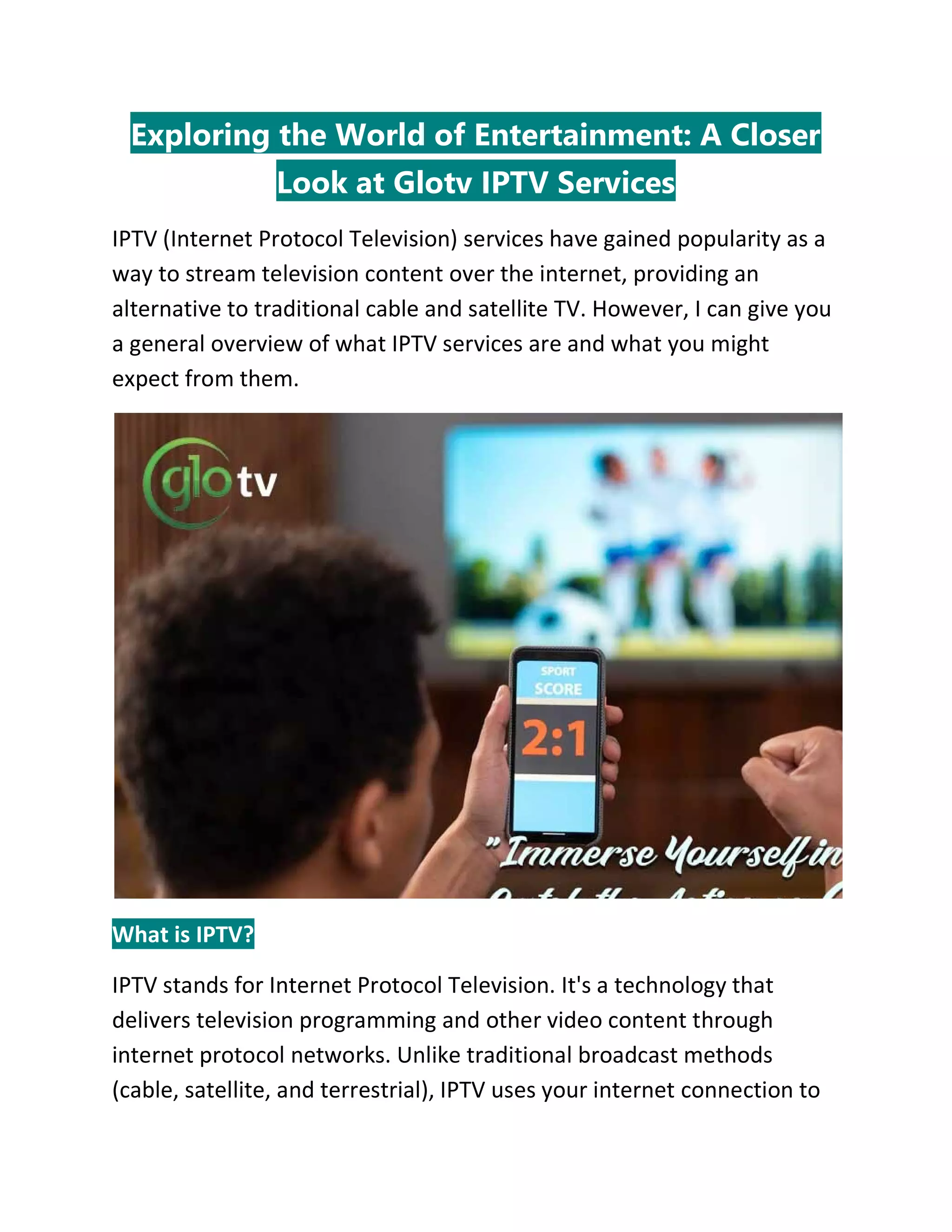 Exploring the World of Entertainment - A Closer Look at Glotv IPTV ...