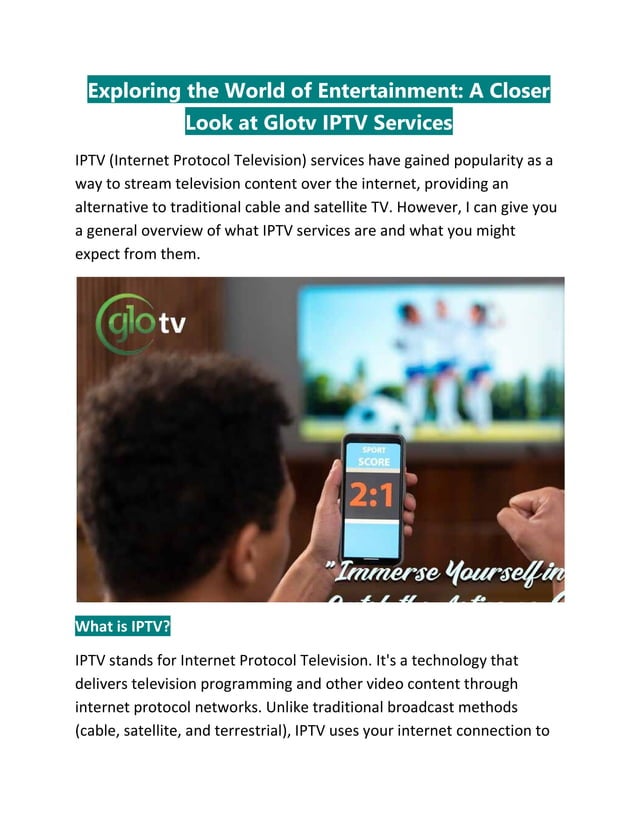 Exploring the World of Entertainment - A Closer Look at Glotv IPTV Services.pdf