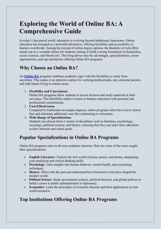 Exploring the World of Online BA.pdf.,,, | PDF