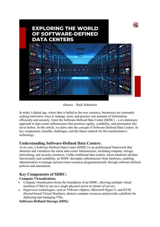 Software-Defined Data Centers: Understanding, Key Components, Benefits ...