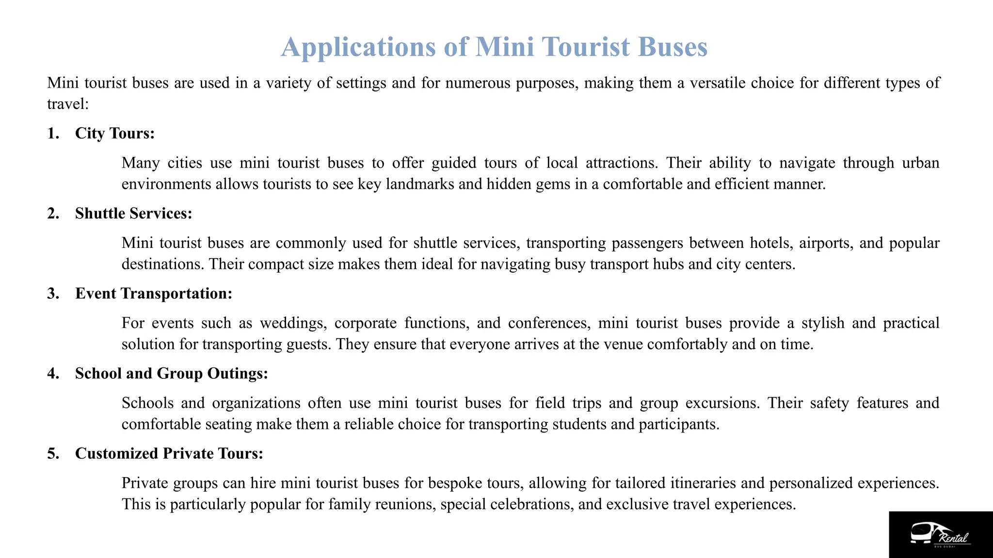Exploring The World On Wheels: The Mini Tourist Bus | PPTX