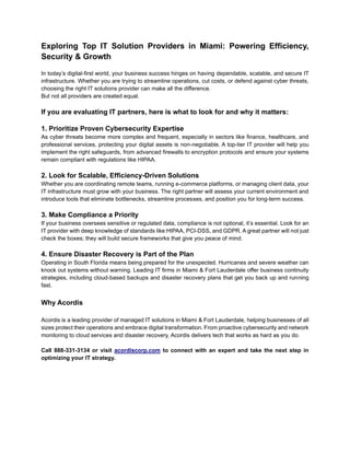 Exploring Top IT Solution Providers in Miami- Powering Efficiency ...