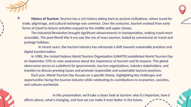 EXPLORING TOURISM DYNAMICS It's Significance | PPT