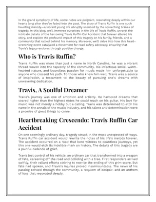 Exploring Travis Ruffin's Tragic Car Accident and Legacy | PDF