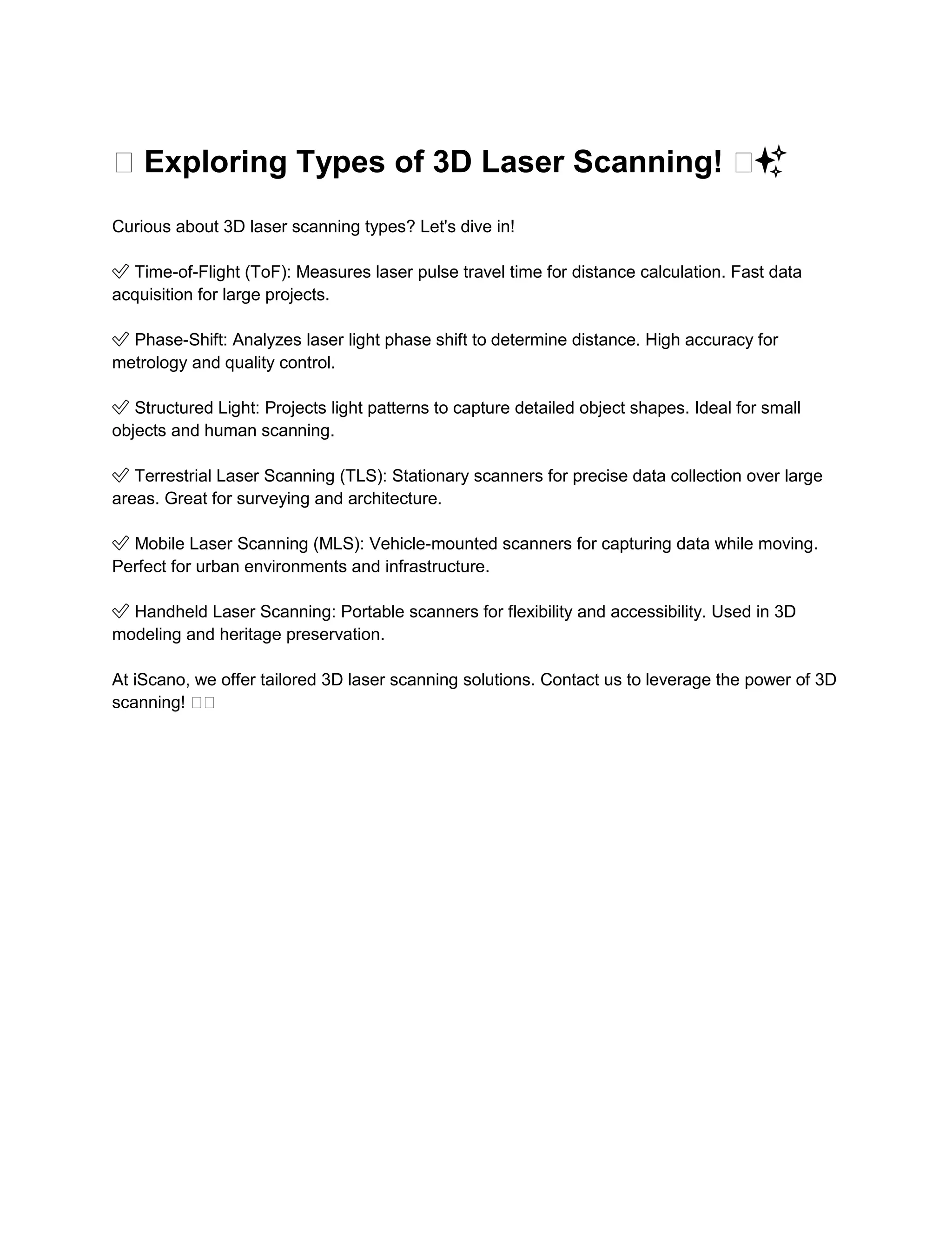 🔍 Exploring Types of 3D Laser Scanning! 📐 | PDF
