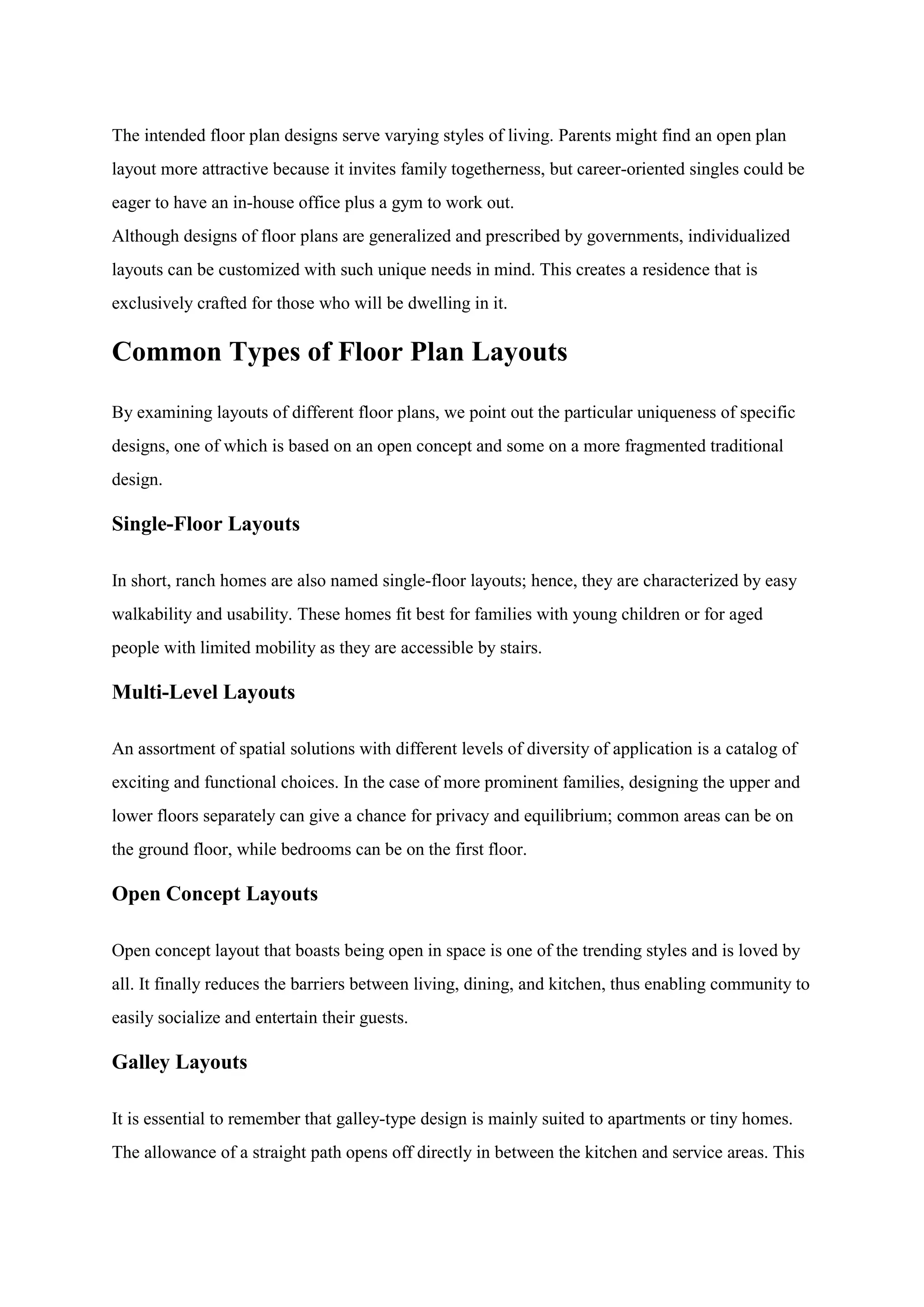 Exploring Types of Floor Plan Layouts in Interior Design Drawings. | PDF