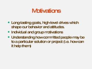 Exploring Users' Values, Motivations and Emotions | PPT