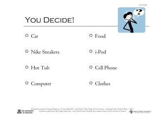 Exploring Needs and Wants | PPT