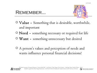 Exploring Needs and Wants | PPT
