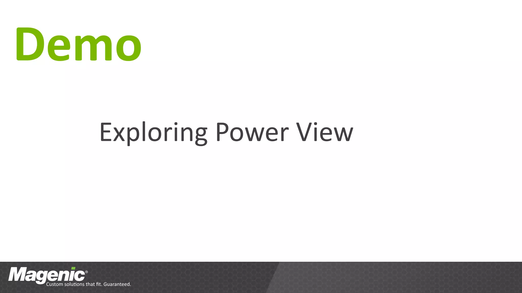 Exploring Visualizing And Presenting Data With Power View Ppt