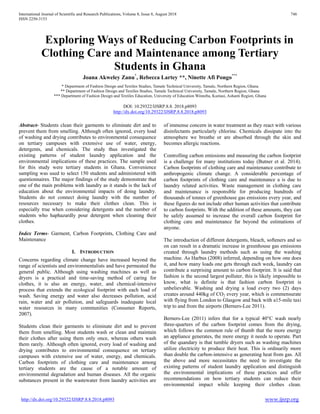 Exploring ways of reducing carbon footprints in clothing care and ...