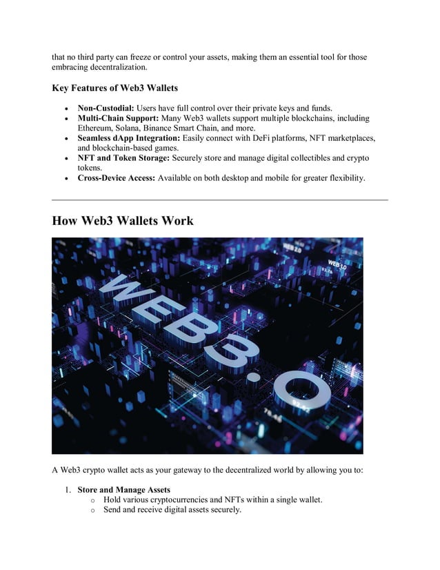 xploring Web3 Wallets: The Gateway to Decentralized Applications | PDF