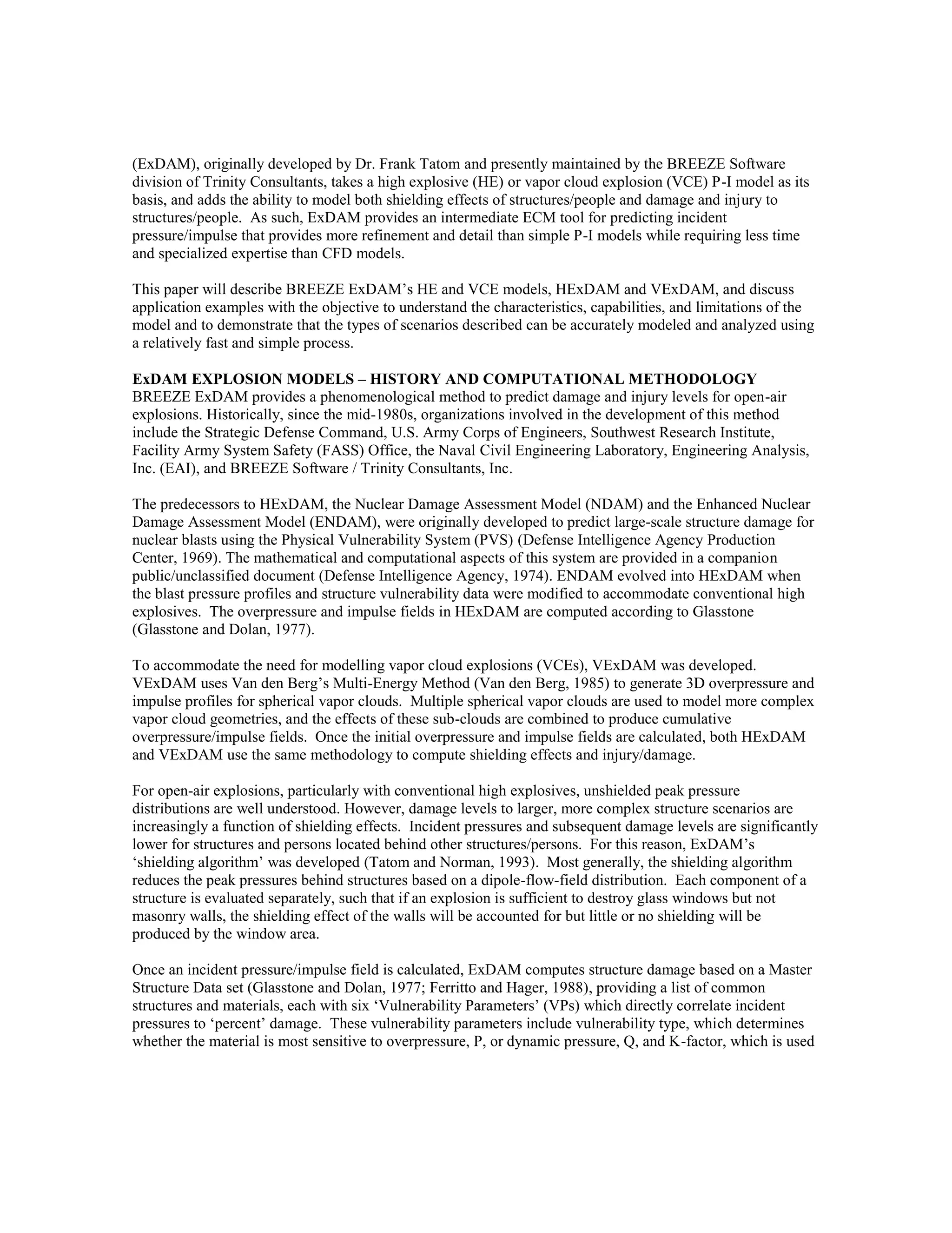 Explosion Damage and Injury Assessment Modeling: Balancing Model Sophistication with Finite ...