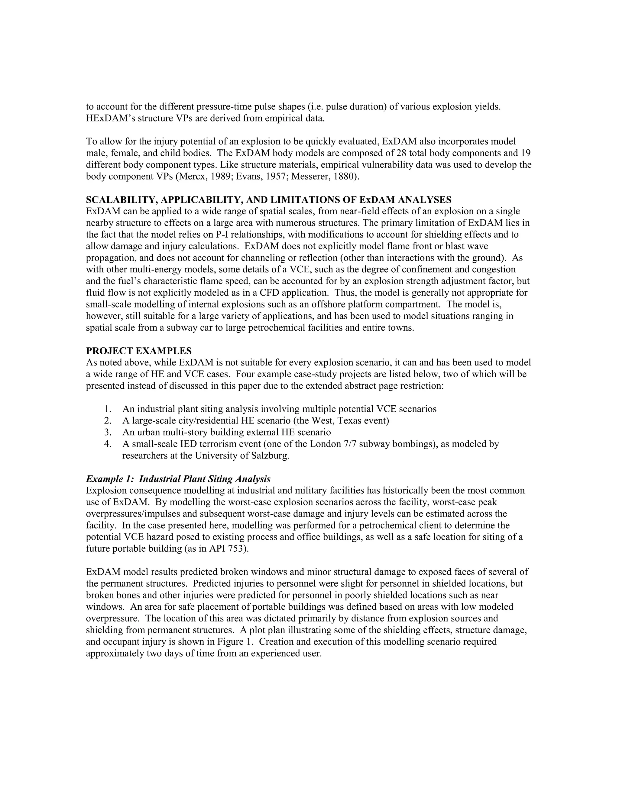 Explosion Damage and Injury Assessment Modeling: Balancing Model Sophistication with Finite ...