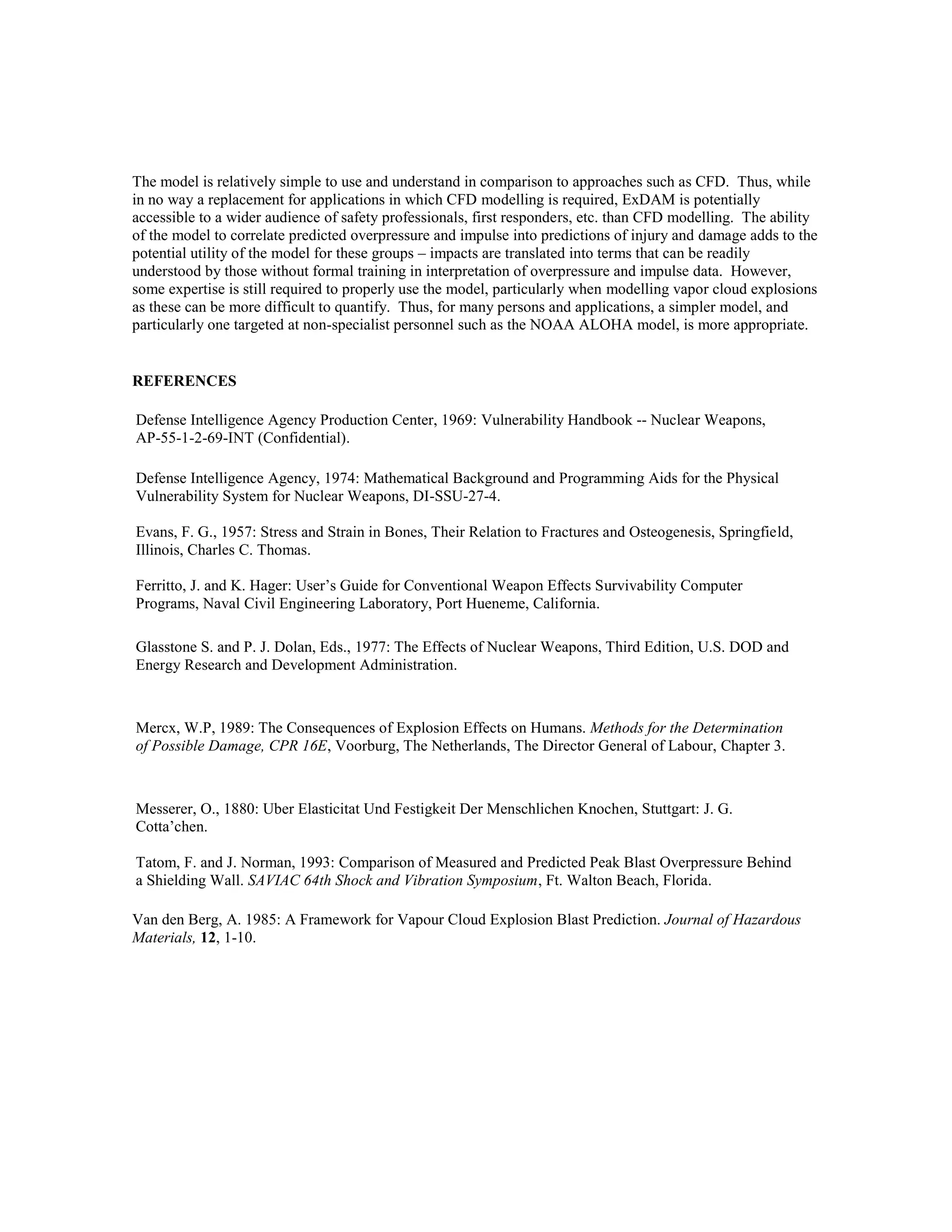 Explosion Damage and Injury Assessment Modeling: Balancing Model ...