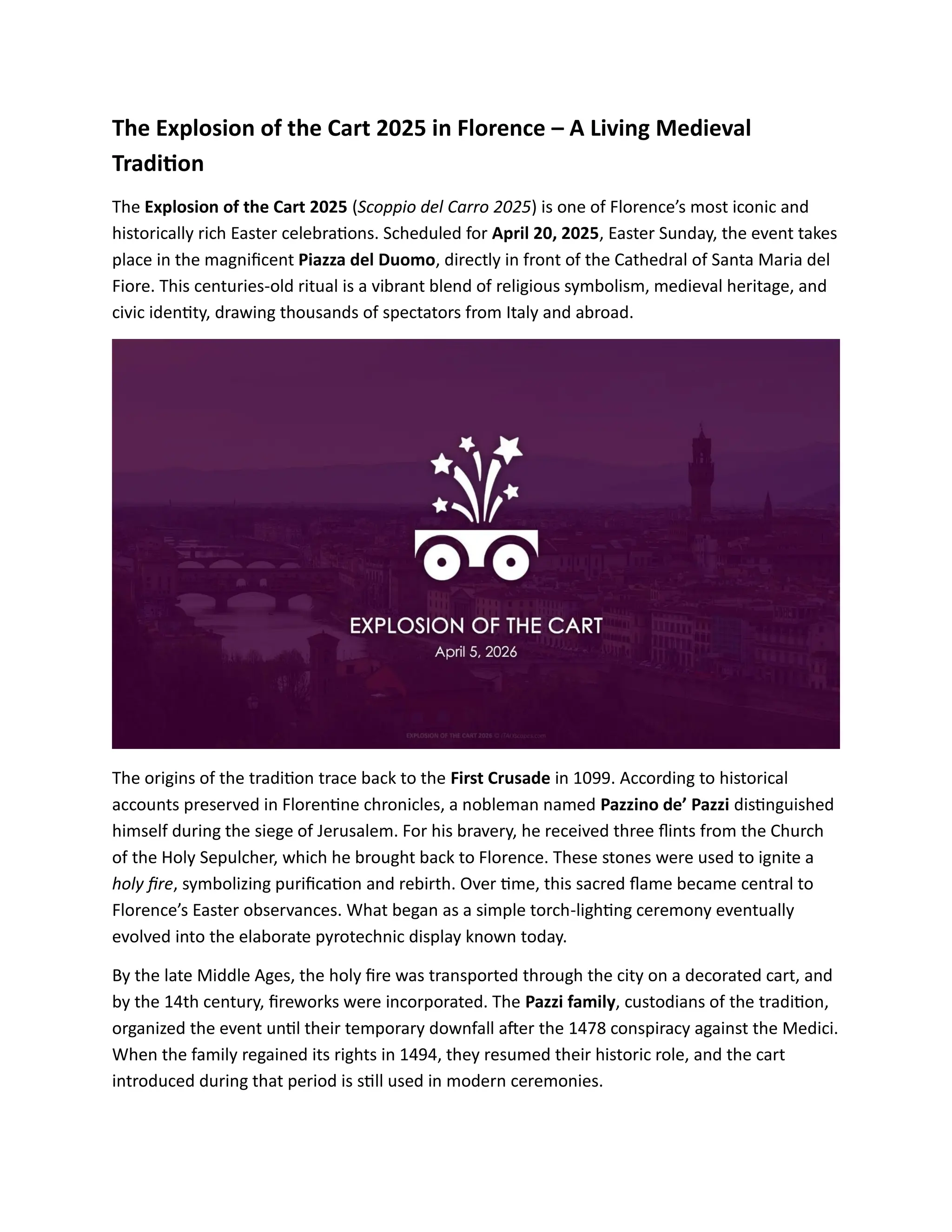 The Explosion of the Cart 2025 in Florence – A Living Medieval ...
