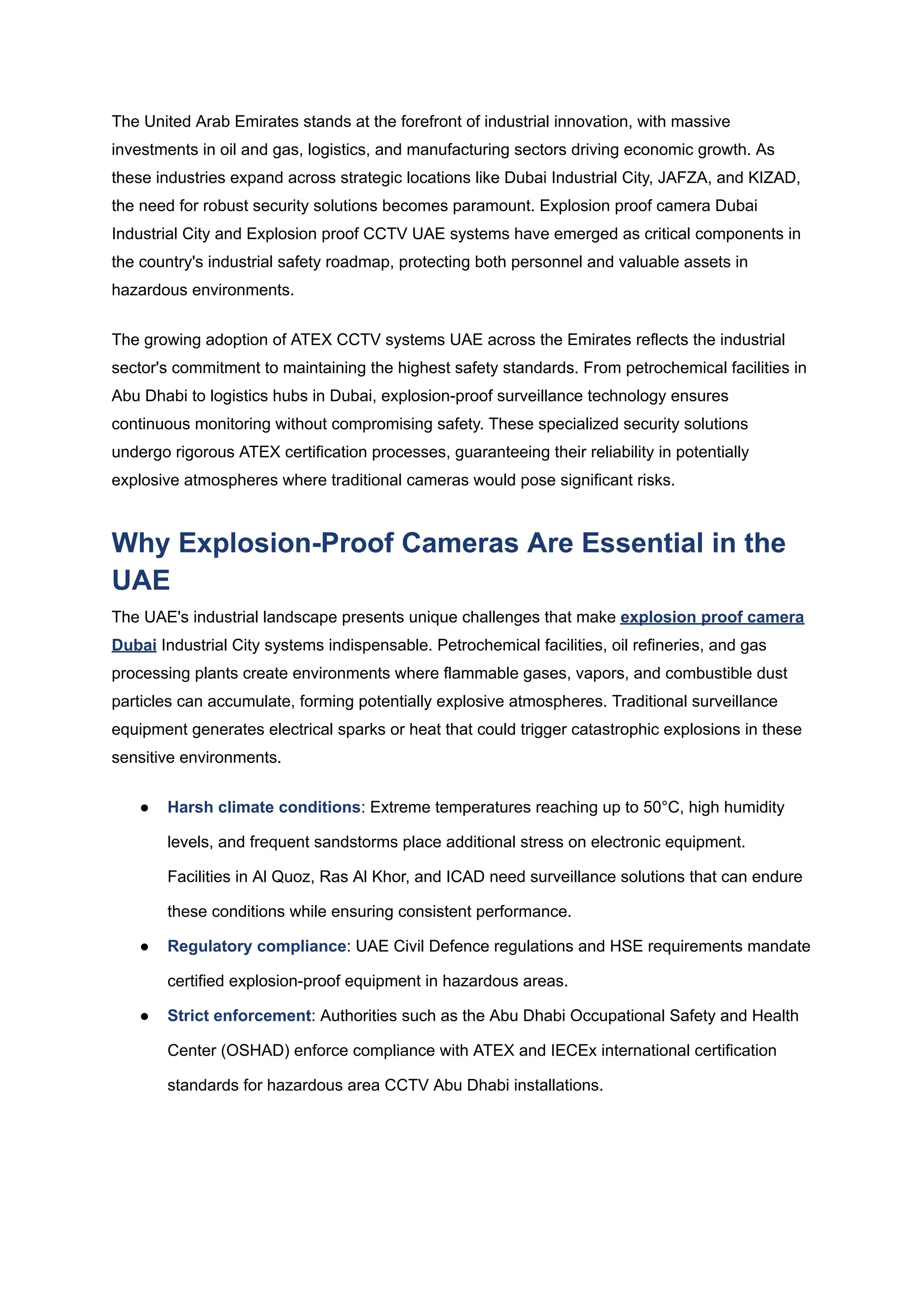 Explosion Proof CCTV Solutions for UAE Industries_ Complete Safety ...