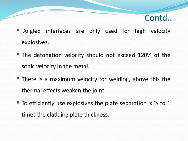 Explosion welding : A Solid State Welding Process | PPTX