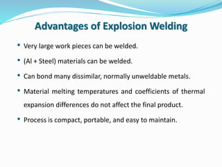 Explosion welding : A Solid State Welding Process | PPTX