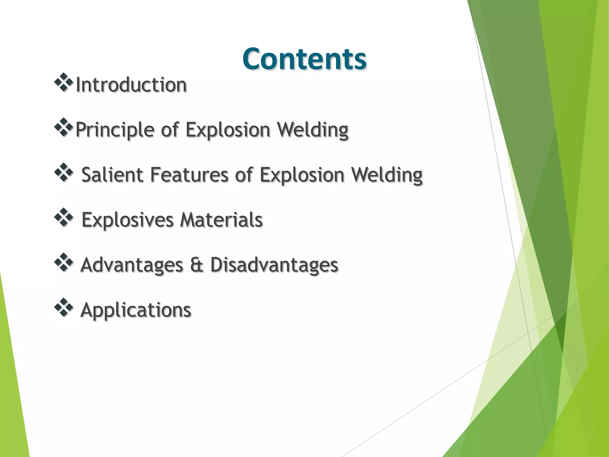 Presentation on Explosion Welding | PPTX