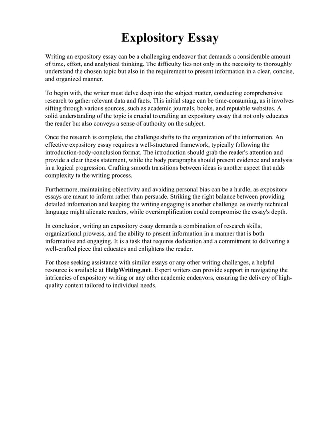 Explository Essay. 6 Types of Expository Writing with Examples | PDF