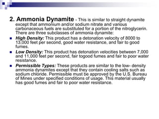 Mining explosives CLASSIFICATION OF EXPLOSIVES | PPT