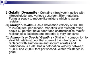 Mining explosives CLASSIFICATION OF EXPLOSIVES | PPT