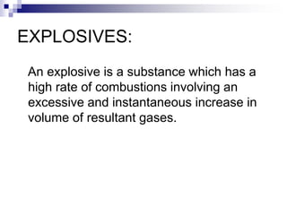 Mining explosives CLASSIFICATION OF EXPLOSIVES | PPT