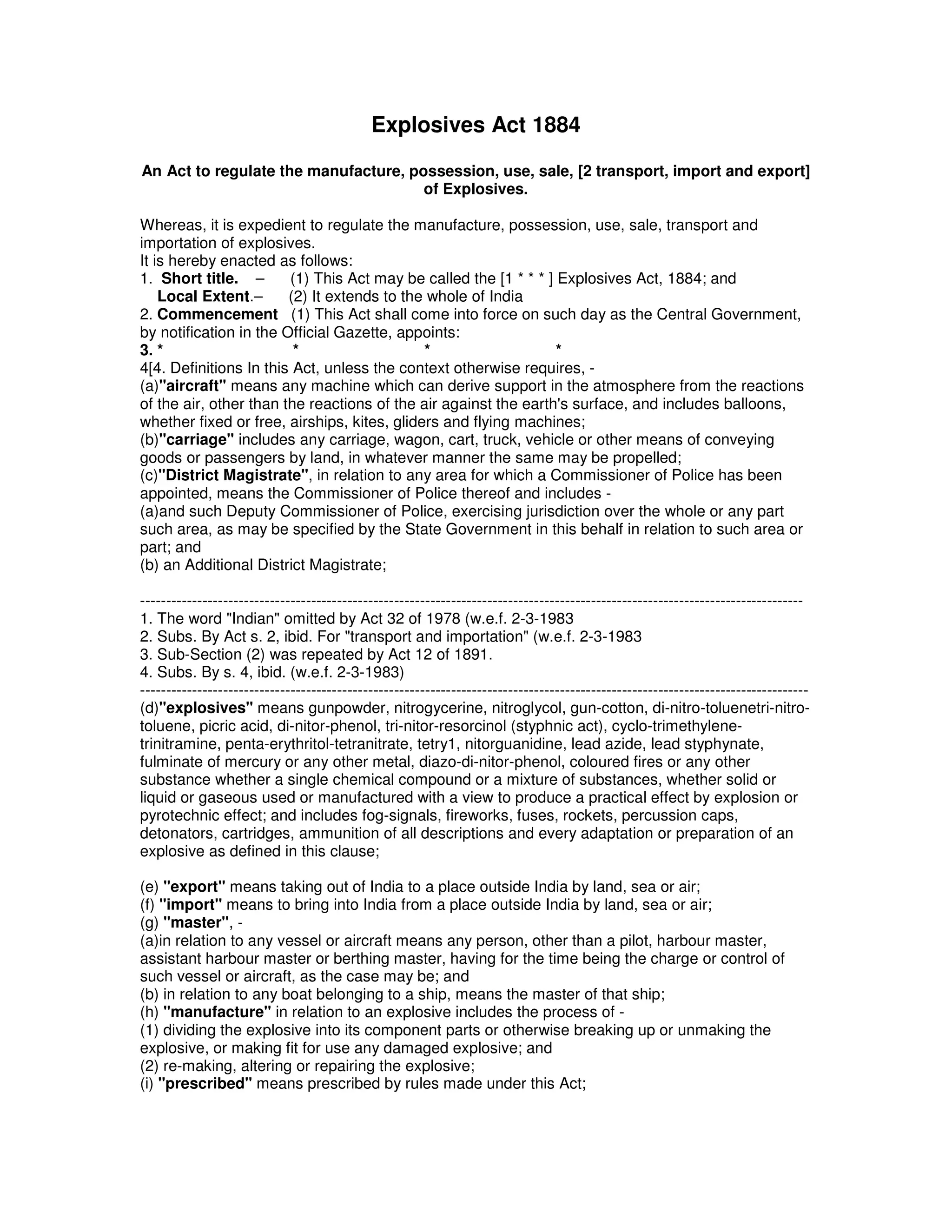 Explosive act 1884 | PDF