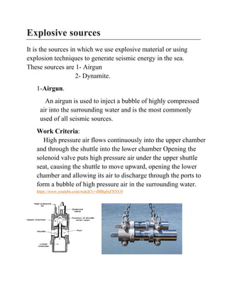 Explosive and non explosive energy sources in marine acquisition ...