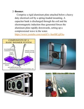 Explosive and non explosive energy sources in marine acquisition ...