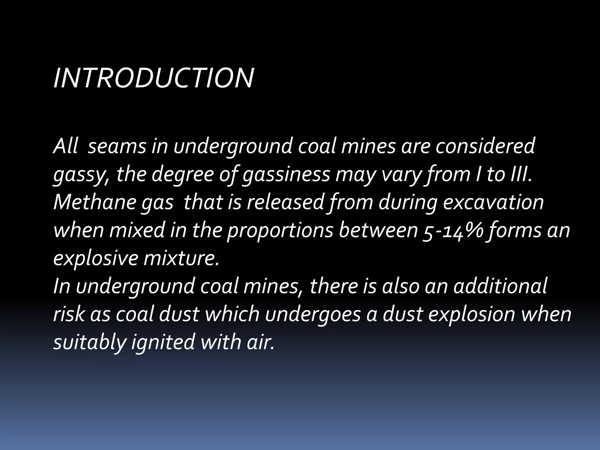 Explosives and blasting in underground coal mining | PPTX