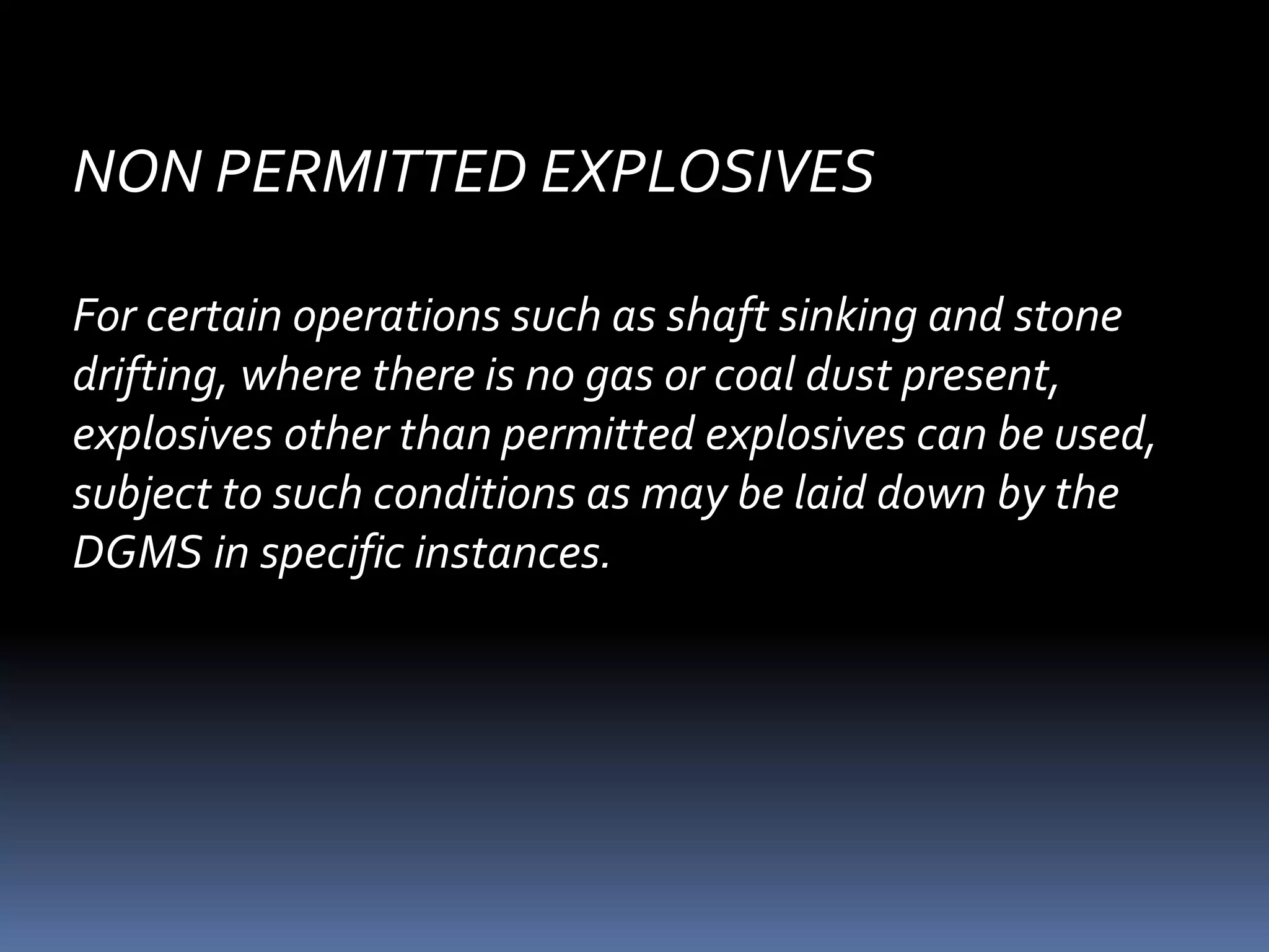 Explosives and blasting in underground coal mining | PPTX