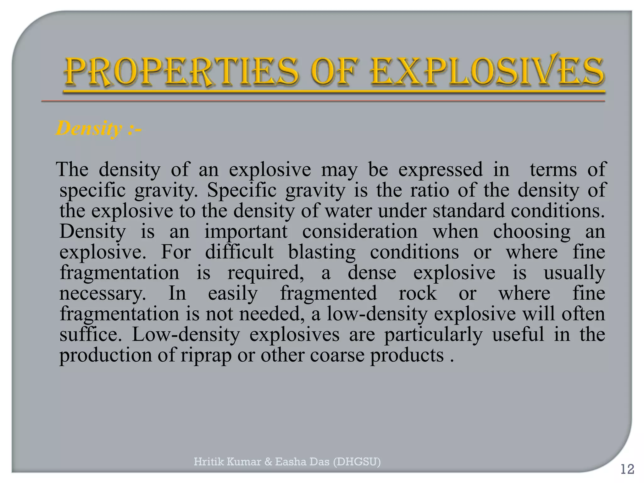 Explosives and its classification | PDF