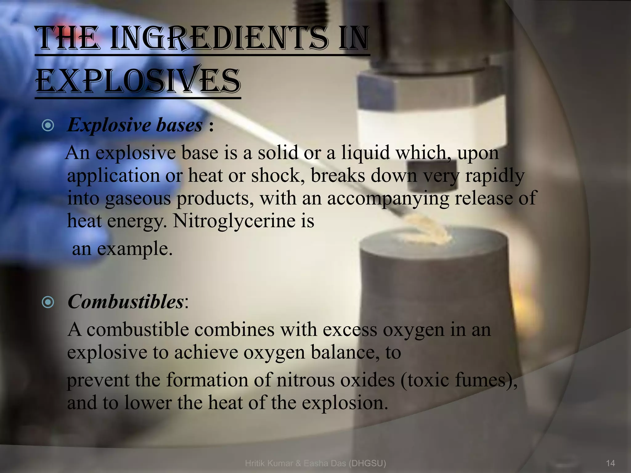 Explosives and its classification | PDF