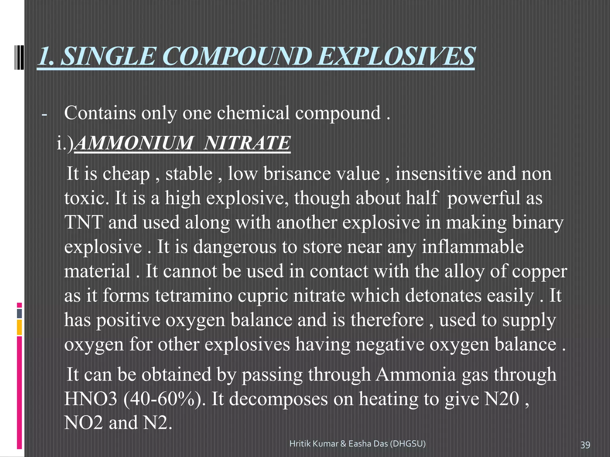 Explosives and its classification | PDF