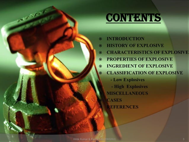 Explosives and its classification | PDF