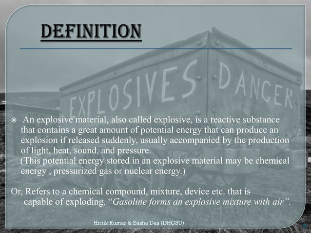Explosives and its classification | PDF